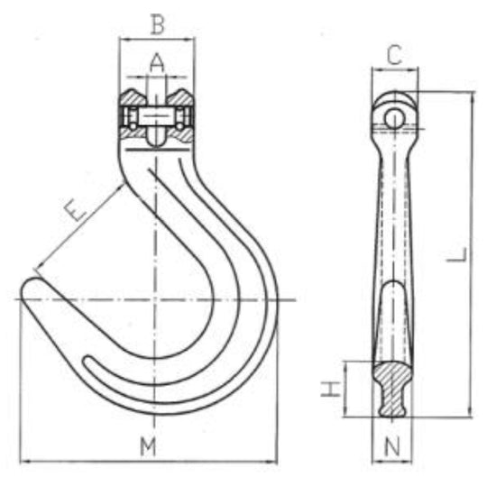 1/2" x 10' Grade 100 Peerless Chain with Grab Hook and Foundry Hook