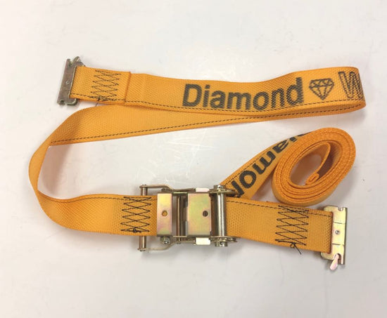 2" x 12' Gold DIAMOND WEAVE Cargo E-Track Ratchet Strap with Spring E ...