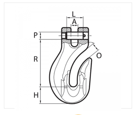 1/2 Peerless V10 Clevis Grab Hook 15,000 LB WLL